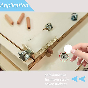 162 Pcs Plastic Screw Hole Covers Stickers Self-Adhesive Screw Hole Stickers for Wood Furniture Cabinet Shelve Plate White