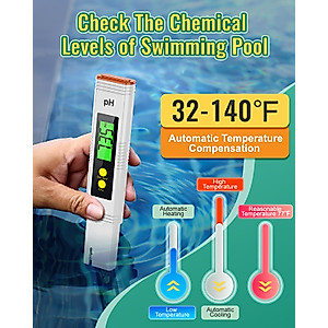 PH Meter for Water, PH Tester 0.01High Accuracy Water Quality Tester with 0-14 PH Measurement Range, PH Meter for Household Drinking, Pool, Aquarium, Aquaculture, Lab, Beer Brewing & Wine