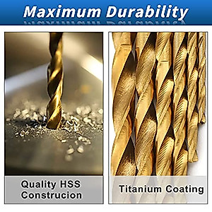 COMOWARE 120 Pcs Metric Drill Bit Set -Titanium Small Drill Bits Set, High Speed Steel, Micro Drill Bit for Wood, Plastic, Aluminum Alloy, (1 mm to 3.5 mm)