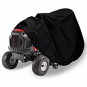 Riding Lawn Mower Cover - Heavy Duty 420D Polyester Oxford Waterproof, UV Protection Universal Fit & Cover Storage Bag-Black