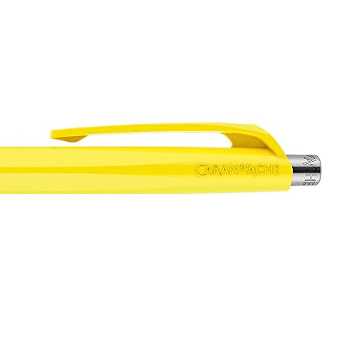 Caran Dache Ballpoint Pen, Lemon Yellow, with SwissRide Blue Medium Cartridge