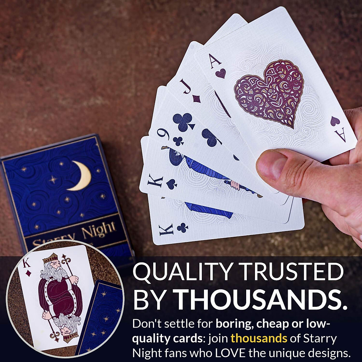 Starry Night Playing Cards | Unique Playing Cards Themed w/Eye Catching Design | Complete Deck of Cards w/Standard Playing Cards | Cool Playing Cards for Adults or Kids | Card Deck w/Free eBook