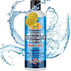 Bodhi Dog Peppermint Dental Dog Water Additive | Dental Water Additive for Dogs & Pets | Teeth, Breath & Healthy Gums | Freshens Breath & Reduces Tartar Build Up | Oral Care Cleaner | Made in USA, 8oz