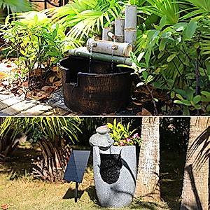 10W Solar Fountain Pump with Multiple Nozzles, DIY Water Feature Kit for Outdoor with Pipe, Solar Powered Water Fountain Pump for Bird Bath, Garden, Ponds, Fish Tank