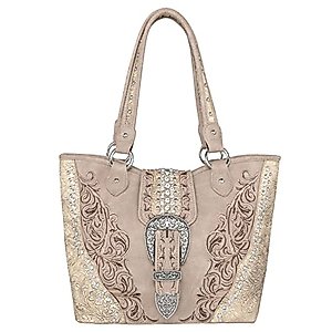 Montana West Concho Concealed Handgun Collection Tote Handbag-Black
