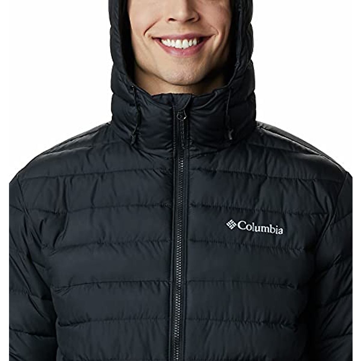 Columbia Men's Powder Lite Hooded Jacket, Black, Large