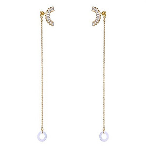 AoedeJ Anti-Lost Holder Earrings for AirPods 14K Gold Plated Dangle Earring Wireless Earphone Holder Strap Compatible with AirPods Pro 1 & 2 (Ear Stud-2)