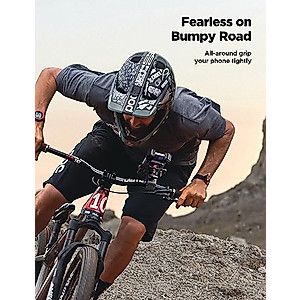 JOYROOM Motorcycle Phone Mount, [1s Auto Lock][100mph Military Anti-Shake] Phone Holder for Bicycle, [10s Quick Install] for Handlebar Mount, Compatible with iPhone 15 Pro, Samsung, All Cell Phone