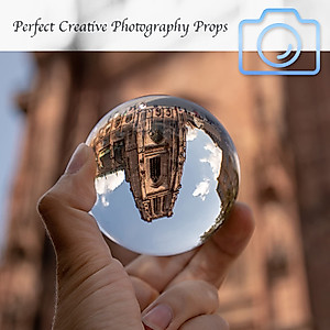 SPOKKI 2 Pack Crystal Ball with Stand for Photography, 2.36in/3.15in K9 Crystal Lens Ball Photography Accessories, Large Crystal Ball with Pouches and Cleaning Cloths, Fortune Telling Ball Prop