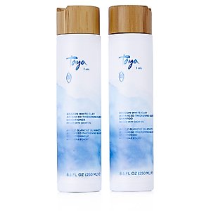 Taya Beauty Amazon White Clay Advanced Blend Thickening Shampoo and Conditioner Duo - Infuse Bounce and Body Into Lifeless and Thin Hair - 8.5 fl oz Bottles