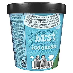 Ben & Jerry's Chocolate Chip Cookie Dough Vanilla Ice Cream Pint Non-GMO 16 oz