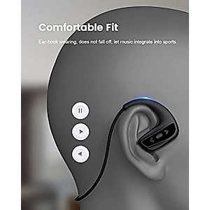 CYBORIS Wireless Bluetooth Headphones, IPX8 Waterproof Swimming Headphones, 16GB Mp3 Player Workout Headphones - Built-in Bone Conduction Waterproof Horn in-Ear Earphones for Run, Swim, Cycle