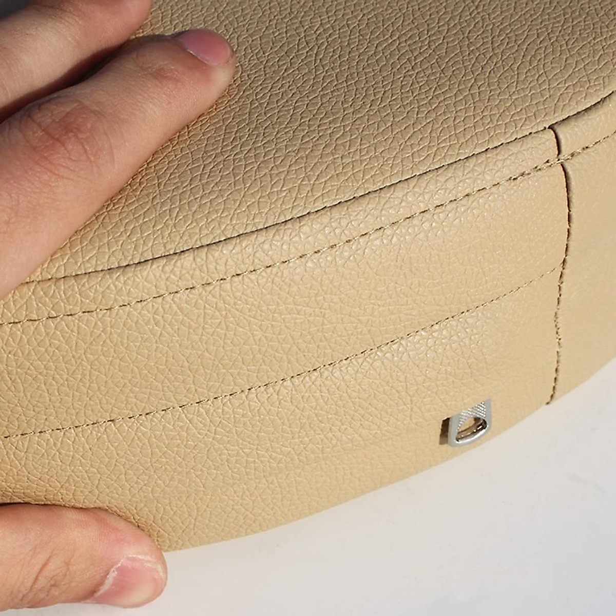 HAiHALA Breathable Leather Cushion - Round Kitchen Dining Chair Seat Cushion Chair Pad - High Stool Chair Cushion - Bar Chair Seat Pad Butt Pillow (Color : White, Size : 45 * 45 * 5cm)