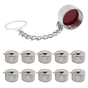 (Pack of 10) Protective Cover Dust Cap with Chain for N Type Female and UHF Female SO-239 Connector Adapter