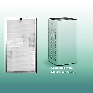 MA-112 Replacement Filter, Compatible with Medify MA 112 Air Purifier, 3 in 1 with Pre-filter, H13 True HEPA Filter and Activated Carbon for 99.9% Removal, 2 Pack