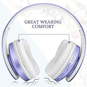 TUINYO Wireless Headphones Over Ear, Bluetooth Headphones with Microphone, Foldable Stereo Wireless Headsetfor Travel Work TV PC Cellphone