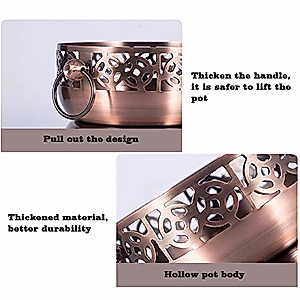 Shabu-Shabu Chinese Hot Pot - Chafing Dish Buffet Stainless Steel Food Warmer - Soup Pot Cookware with Alcohol Lamp - Great for Entertaining Restaurant/Copper