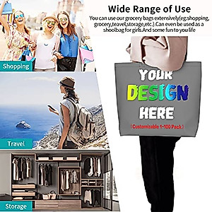 Custom Bag Personalized Bag Custom Gift Bags Design Your Own Bag Travel Bag Shopping Bag Customized Gifts Gray Tote Bag