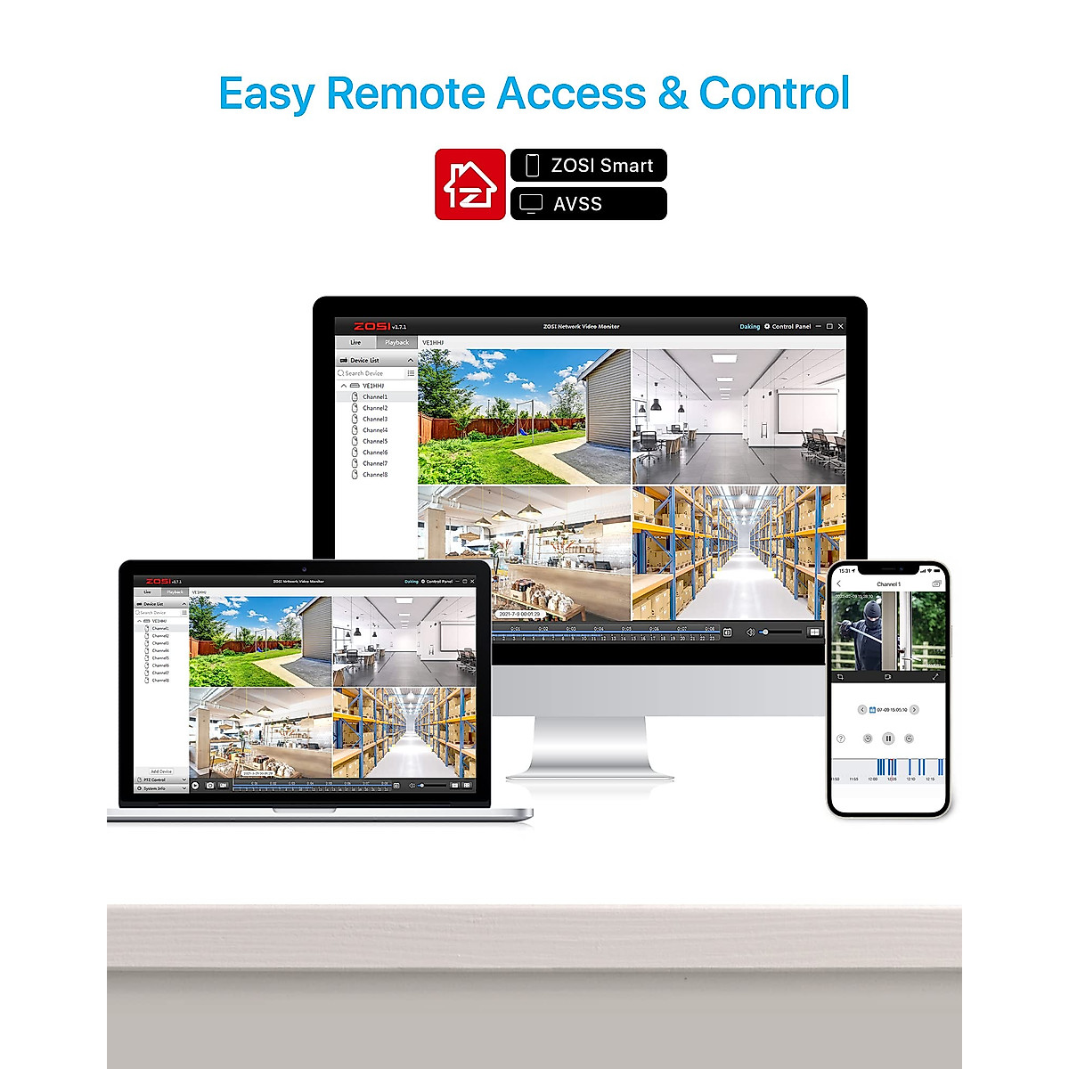 ZOSI 1080p Home Security Camera System Indoor Outdoor, 8 Channel 1080P HD CCTV DVR Recorder and 8 x 1080p Weatherproof Surveillance Bullet Dome Camera, Remote Access, Motion Detection (No Hard Drive)