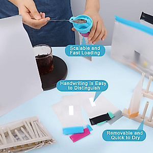 24pcs Protein Powder Travel Container Set, Reusable Powder Supplement Container To Go-14 Single Dose Bags, 2pc Large Travel Containers Zip Up Bags, 5pcs Label Stickers, 2pcs Funnels and Drying Rack