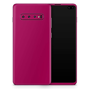 DesignSkinz Solid Dark Pink V2 Protective Vinyl Decal Wrap Skin Cover Compatible with The Samsung Galaxy S20 (Screen Trim & Back Glass Skin)