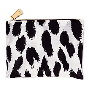 kate spade new york Reusable Produce Bags, Shopping Tote with Zipper Storage Pouch, Lightweight Foldable Grocery Bag (Modern Leopard)