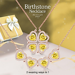 Beauyist 2 IN 1 Lucky Four Leaf Clover Necklaces for Women