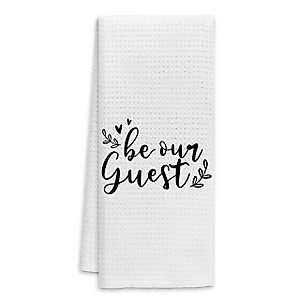 Voatok Be Our Guest Towels Hand Towels for Bathroom,Home Decoration for Guest Room,Funny Housewarming Towels Kitchen Tea Dish Towels,Guest Room Welcome Gifts for House Guests,Wedding Hotel Guests
