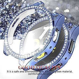 Generic 40mm Case for Samsung Galaxy Watch 5/4 40mm - Screen Protector + Bling Bumper Case - Unisex - Blue - Water Resistant - Solid Theme - Accessorizing & Protecting