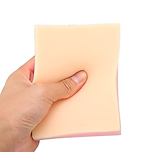 ZJchao Suture Training Model, 2 Silicone Human Skin Suture Training Model, Injection Practice Pad