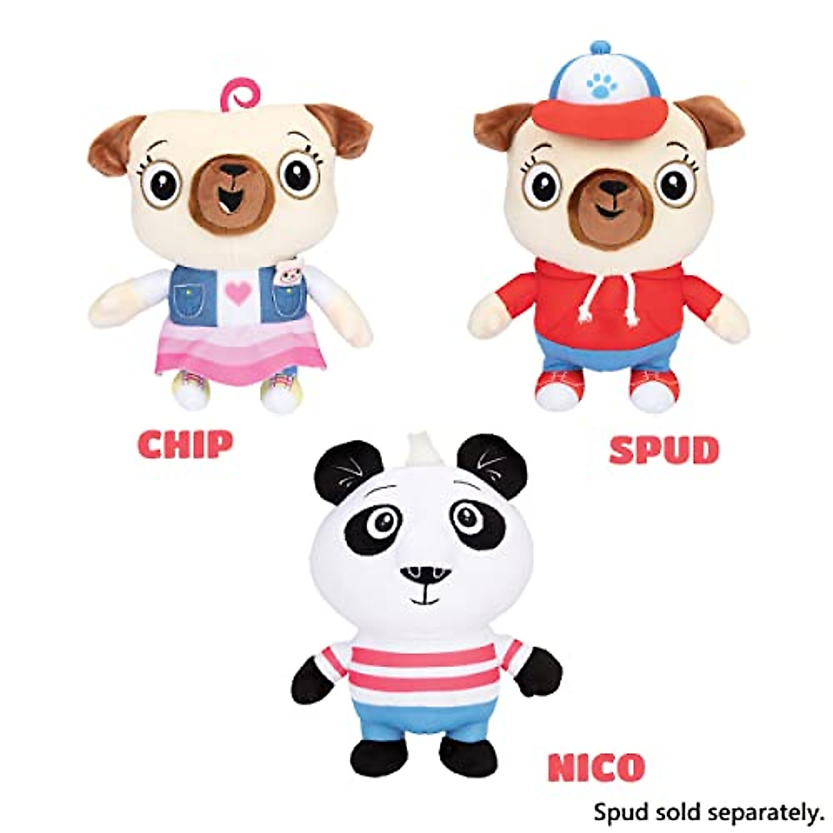 Doloowee Plush Nico and Chip Toys Best Buddies Official Licensed 8” Chip and Nico Stuffed Animal Toy Plush in 2-Pack Bundle