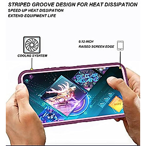 Qinmay for Motorola Moto Edge 2022 Case with HD Screen Protector (2 Packs),Motorola Edge 2022 Case 3 in 1 Heavy Duty Phone Case for Motorola Moto Edge 2022 Phone (WineRed Pink)