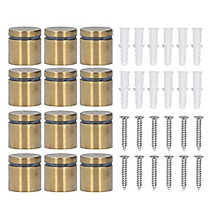 Wall Standoff Mounts, 12 Sets Stable and Reliable Advertising Screws Kit with Expansion Tubes for Photo Frame Hanging for Glass Mounting