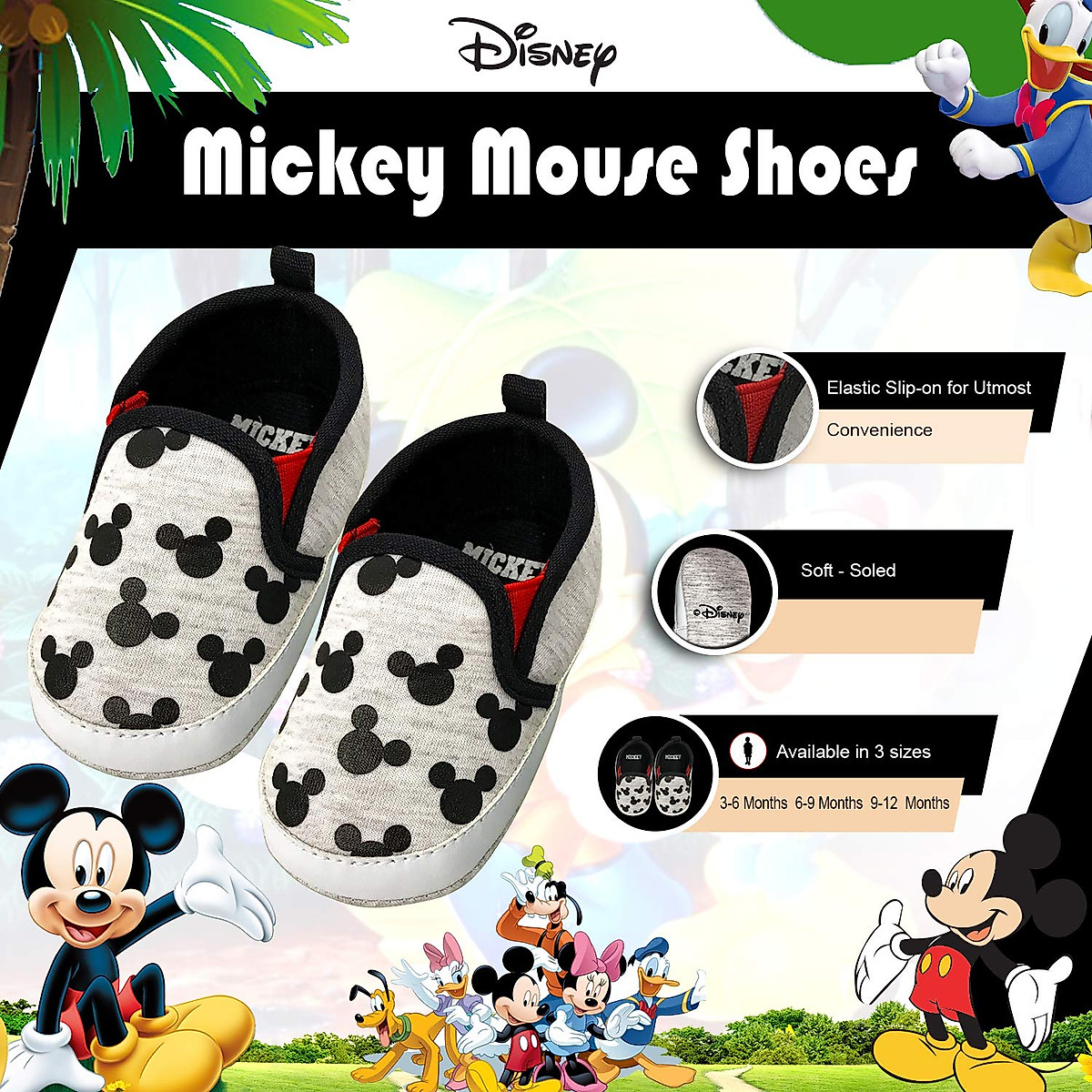 Disney Mickey Mouse Red and Black Infant Shoes - Size 9-12 Months