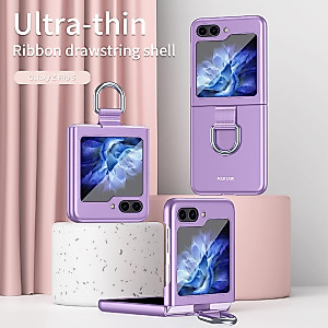 Kowauri for Samsung Galaxy Z Flip 5 5G Case with Ring,Slim Anti-Fall Shockproof Protective Phone Cover Case for Samsung Galaxy Z Flip 5 5G 2023 (Black)