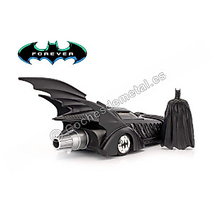 Jada Toys DC Comics Batman Forever Batmobile & Batman Figure 1:24 Die - Cast Vehicle with Figure Matte Black