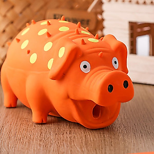 POPLAY Squeaky Latex Grunting Pig Dog Toys, Blue Pig Dog Toy Anxiety Relief for Dog Puppy Chew Toys, Rubber Squeeze Gift for Dogs