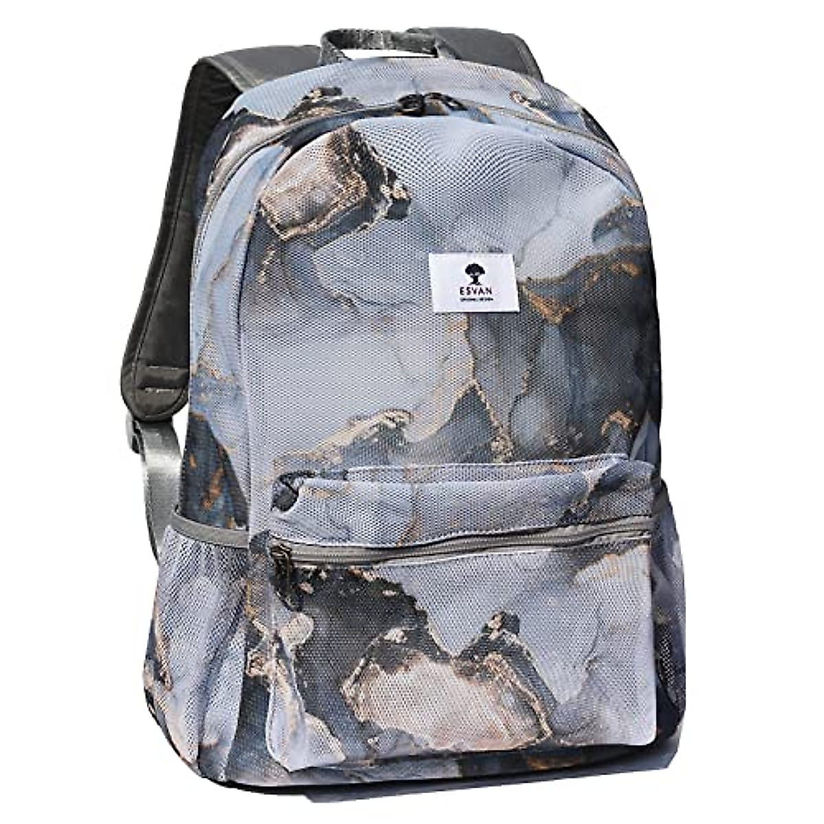 ESVAN Mesh Backpack Bag Clear Backpack Purse Travel Gym Casual Backpack