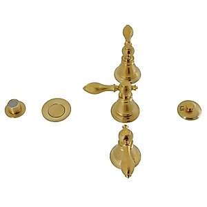 Kingston Brass KB327ACL American Classic Three-Handle Bidet Faucet, Brushed Brass