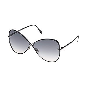 Tom Ford NICKIE FT 0842 Shiny Black/Dark Grey Shaded 66/9/135 women Sunglasses