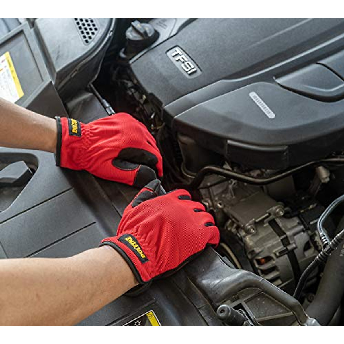 DULFINE High Performance Work Gloves For Men(3 Pairs Pack), High Dexterity Touch Screen For Multipurpose,Excellent Grip (Large)