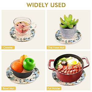 Blue Pumpkins Trivet Pot Holder 2 Pack Cotton Cotton Thread Weave Trivets for Hot Pots and Pans Stylish Coasters for Kitchen Baking Cooking Cups Dinning