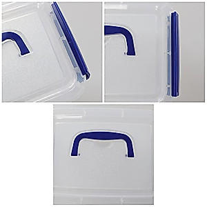 DynkoNA 6-Pack 3 L Small Plastic Storage Box with Lid, Clear Storage Bins