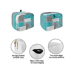 Toaster Dust Cover 2 Slice, Turquoise and Grey Abstract Paint Art Graffiti Bread Maker Cover Toasters Covers for Fingerprint Protector Washable Kitchen Small Appliance Cover 12x11x8in