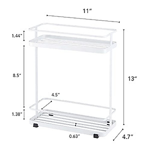 YAMAZAKI Home Bath Rack - Bathroom Shower Storage Holder, Caddy Shelf Organizer, Steel, Short, Water Resistant, No Assembly Req.