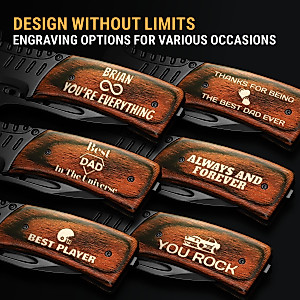 Grand Way Personalized Pocket Knife - Ideal Father's Day Gift - Gifts for Dad - Customized Men’s Unique Knife for Him - Best Custom Knives - Cool Engraved Present for Father from Daughter Son 0207 D