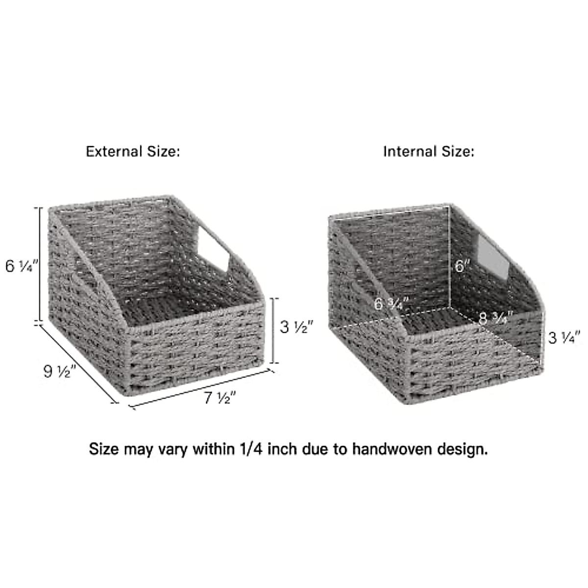 StorageWorks 2-pack Round Paper Rope Storage Baskets + 2-pack Bathroom Storage Organizer Basket