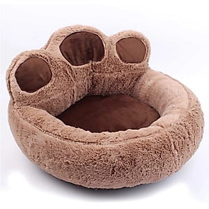 TAPIVA Dog Beds Plush Cat Bed Dog House Warm Winter Large Size Mat Soft Cushion Cozy Pets Beds Animals Deep Sleep Velvet Cozy Puppy Cats Nest (Color : Brown)