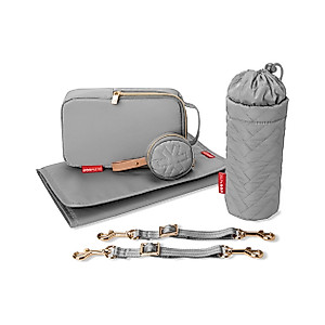 Skip Hop Diaper Bag Backpack: Suite 6-in-1 Diaper Backpack Set, Multi-Function Baby Travel Bag with Changing Pad, Stroller Straps, Bottle Bag and Pacifier Pocket, Dove Grey