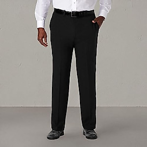 Haggar Men's Cool 18 Pro Classic Fit Flat Front Pant - Regular and Big & Tall Sizes, Black, 32W x 32L